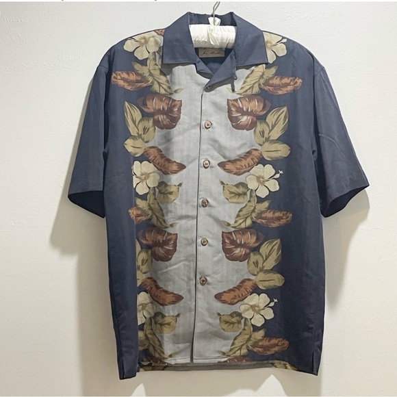 Joe Marlin | Shirts | Joe Marlin Mens Black Gray Hawaiian Button Down ...